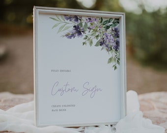 Purple Wedding Signage - Etsy