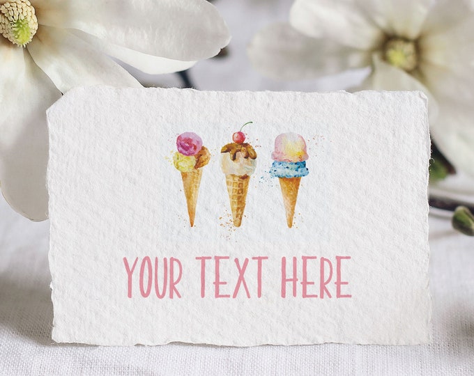 Editable Food Labels Ice Cream Bar | Ice Cream Party Place Card, Ice ...