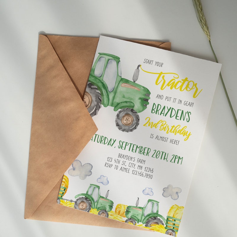 Tractor Invitations - Etsy