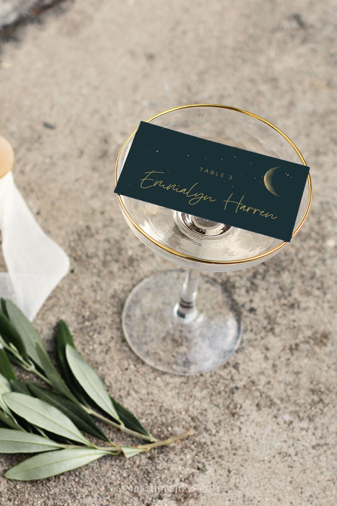 Starry Night Wedding Name Cards Template, Celestial Wedding Escort ...