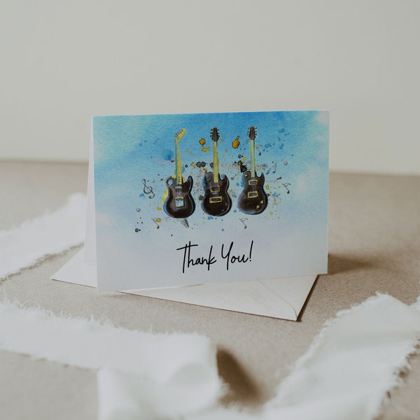 Rock and Roll Thank You Card - Etsy