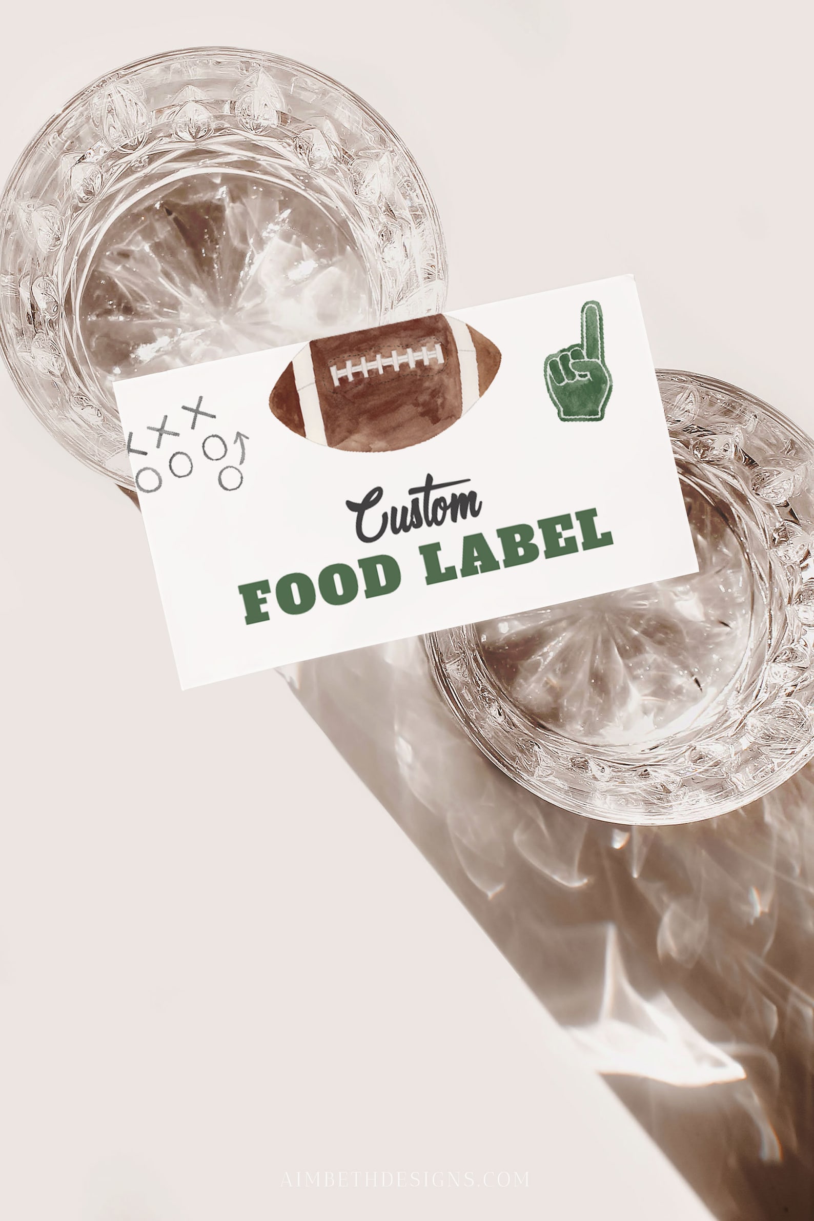 Football Food Cards, Football Food Labels, Football Birthday Buffet ...