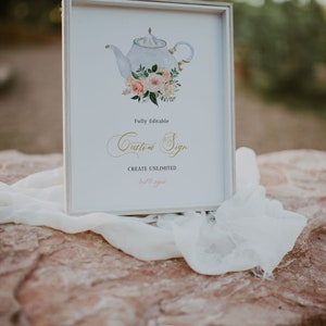 Printable Tea Party Sign, Tea Party Custom Sign, 8x10 Custom Sign ...