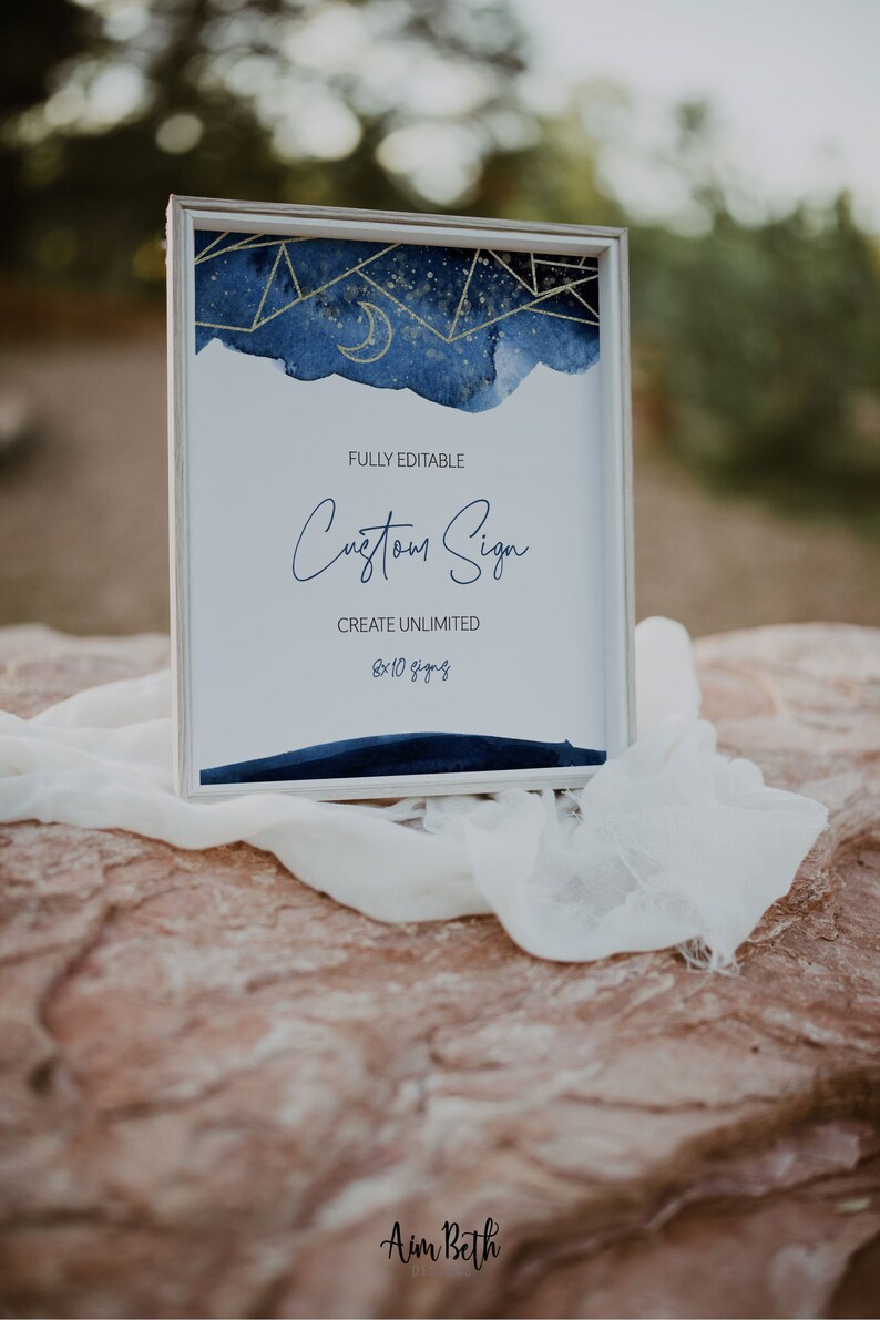 EDITABLE Celestial Wedding Custom Sign 8x10 Custom Sign | Etsy