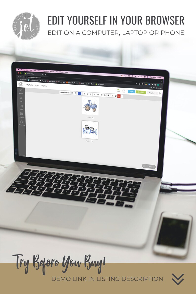 Blue Tractor Cupcake Toppers Printable New Holland Cupcake - Etsy