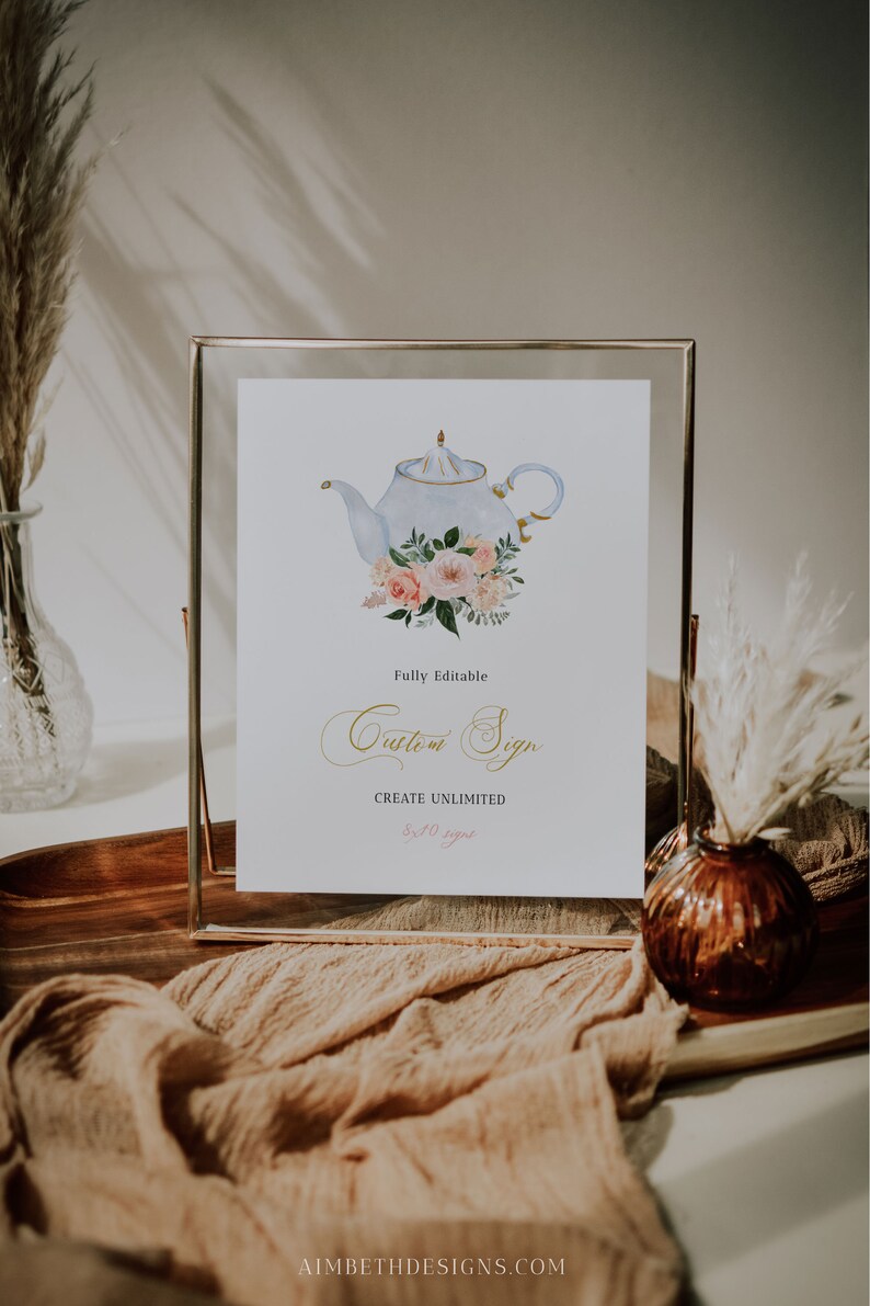 Printable Tea Party Sign Tea Party Custom Sign 8x10 Custom - Etsy