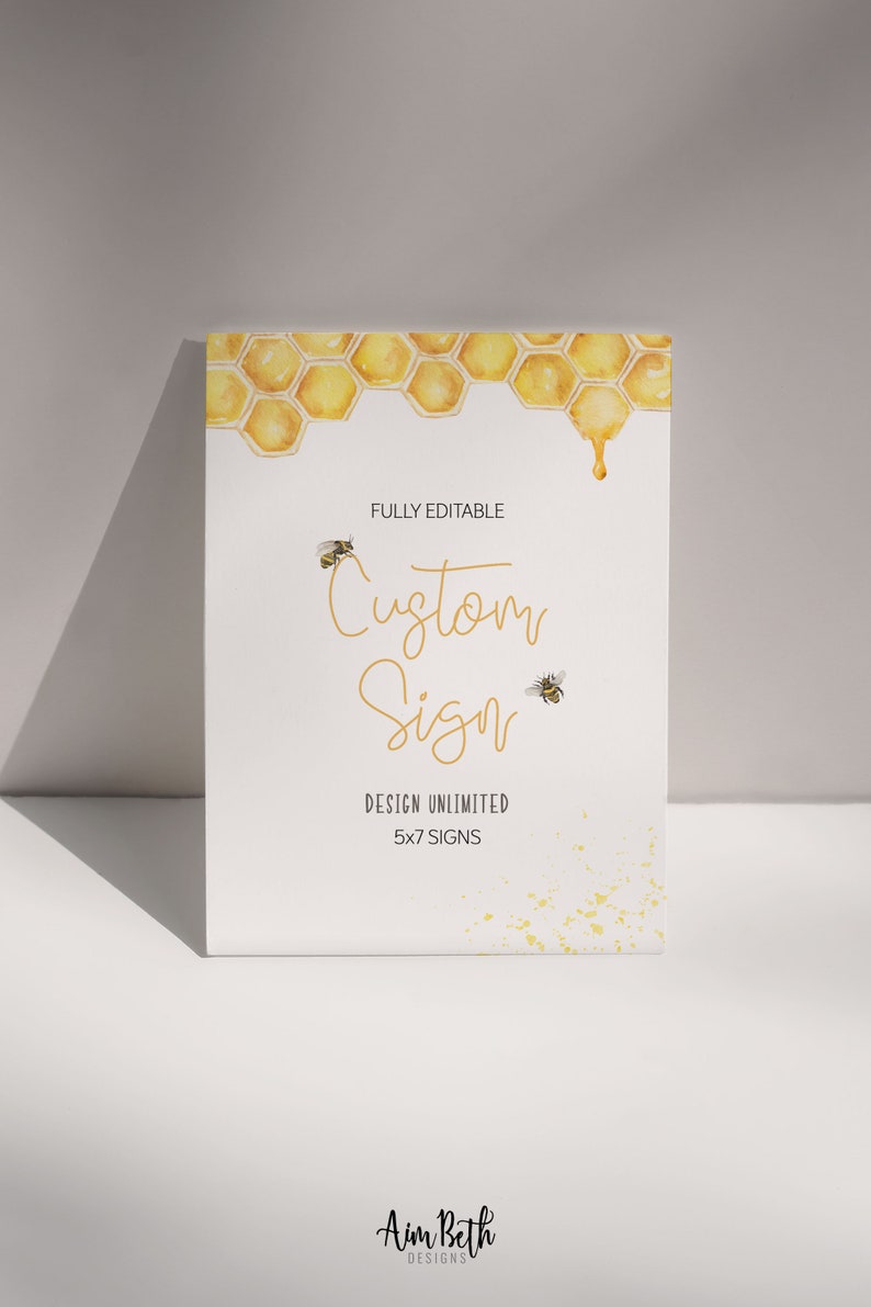 EDITABLE Custom Sign Template Bumble Bee Custom Sign Bee - Etsy