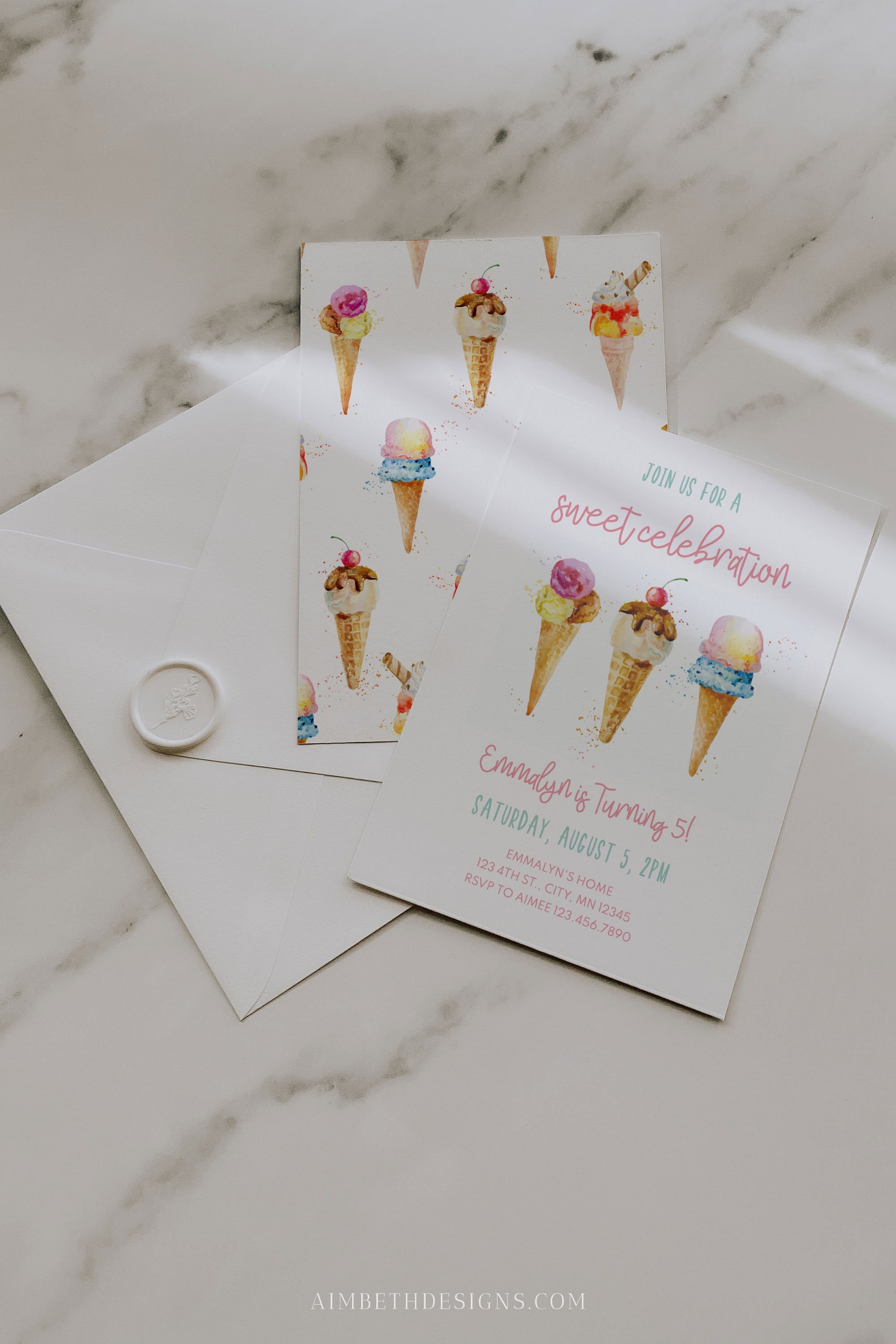 Ice Cream Invitation Ice Cream Party Invitation Template Ice | Etsy