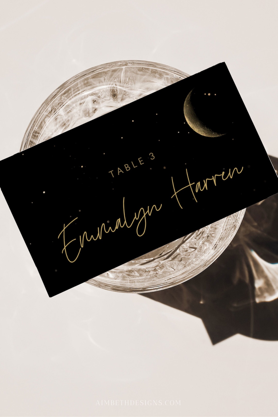 Starry Night Wedding Name Cards Template, Celestial Wedding Escort ...