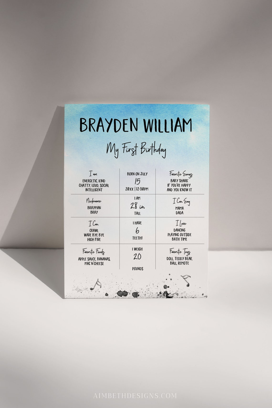 Rock and Roll Milestone Poster Template, 1st Birthday Sign, Rock Star ...