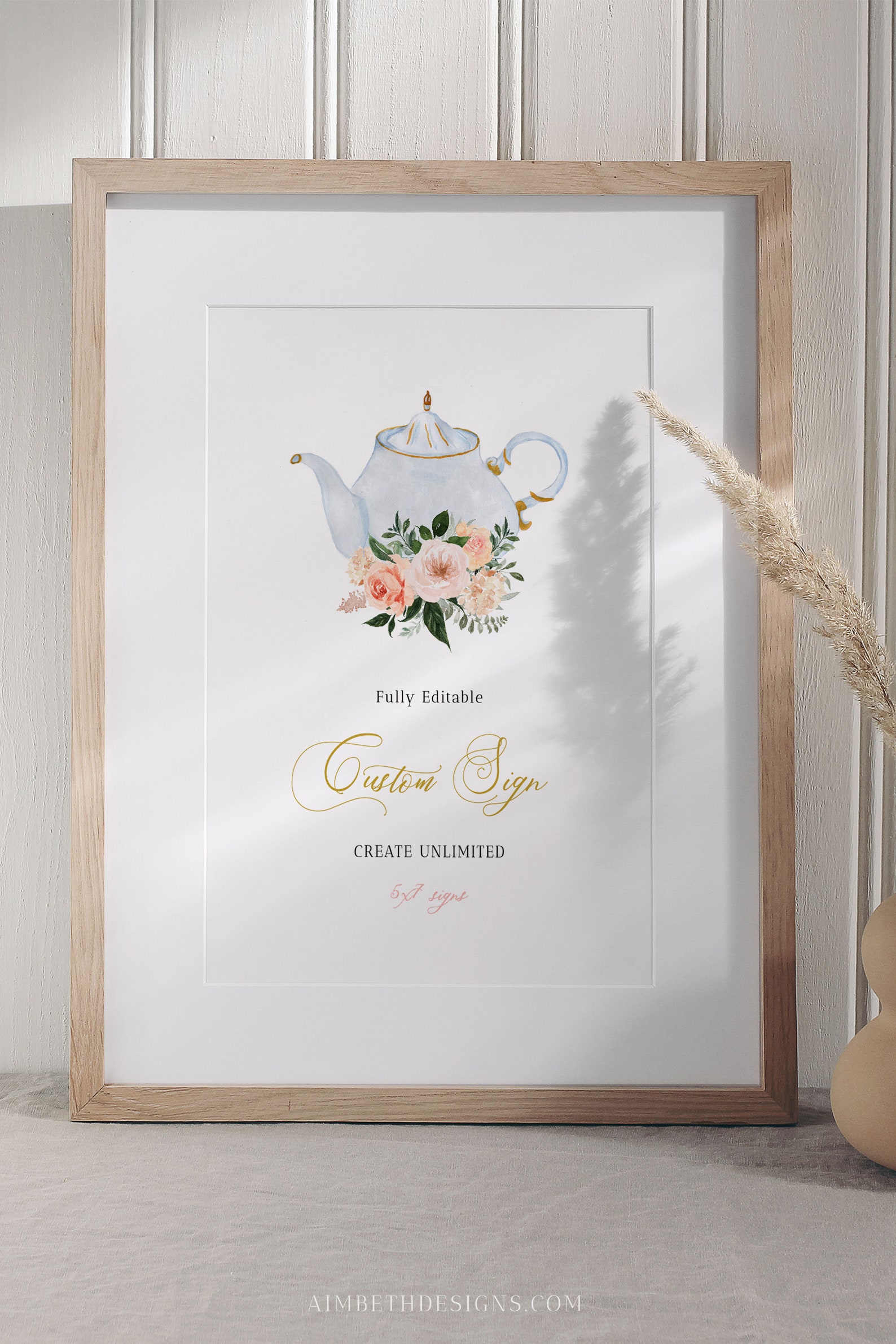 Tea Party Sign Tea Party Decor 5x7 Sign Template Bridal Tea | Etsy