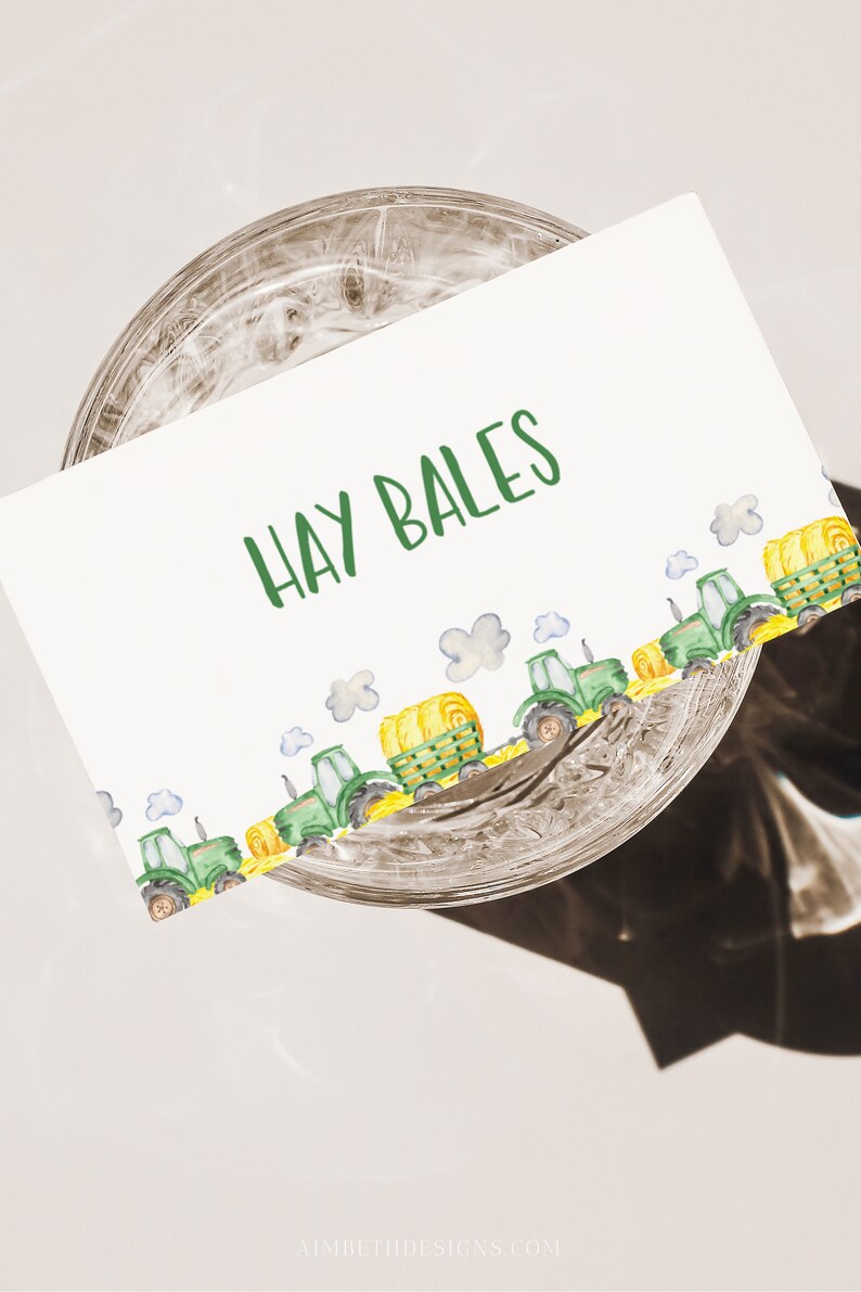 Green Tractor Food Cards Tractor Food Labels John Deere - Etsy