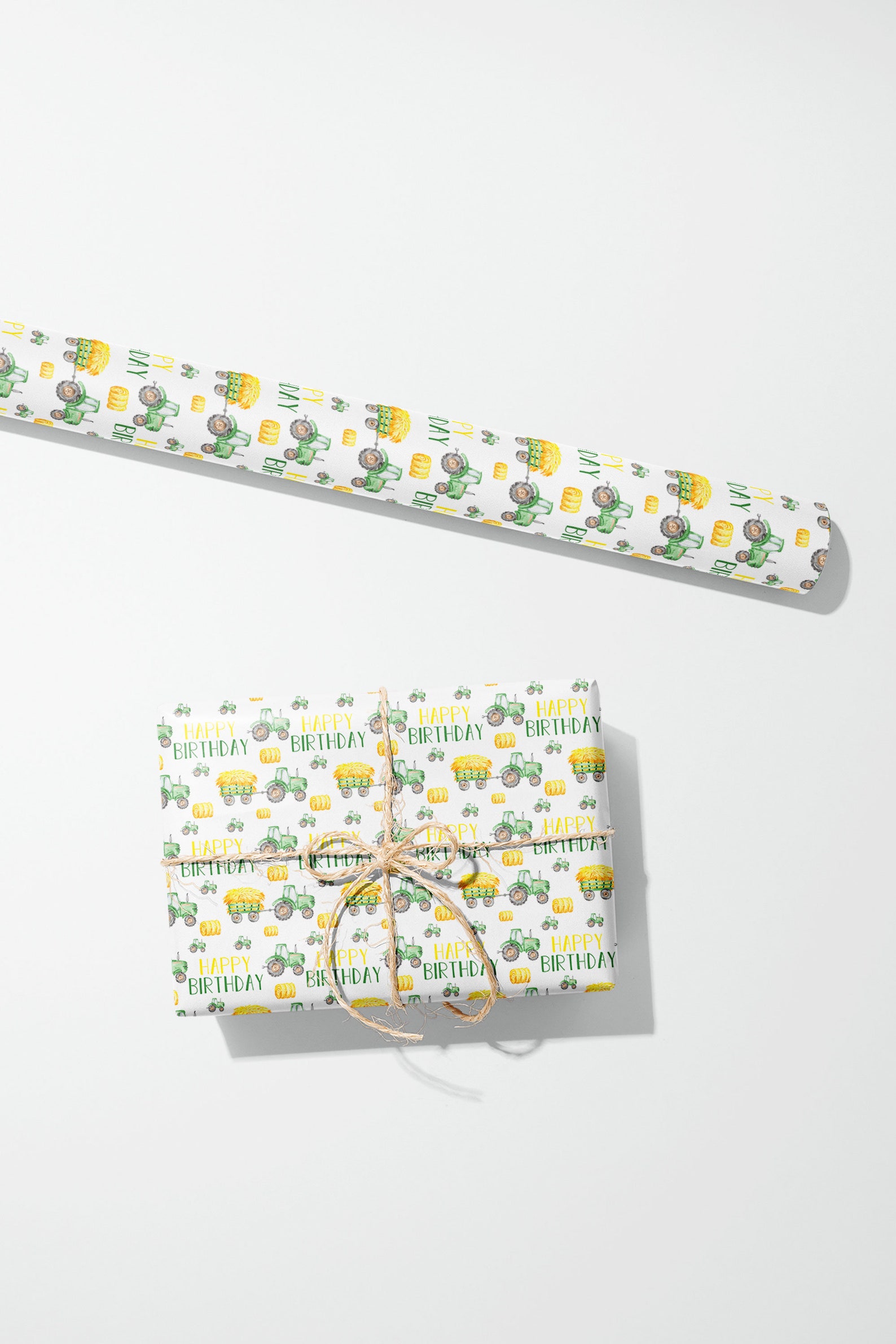 Tractor Wrapping Paper, John Deere Birthday Gift Wrap, Green Tractor ...