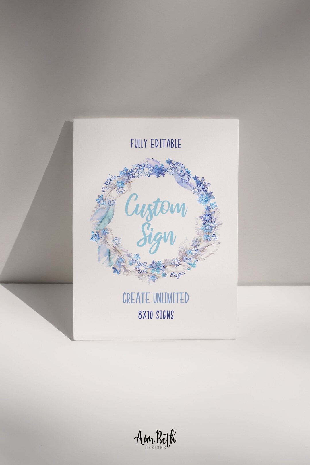 EDITABLE Frozen Birthday Custom Sign, 8x10 Custom Sign Template, Frozen ...