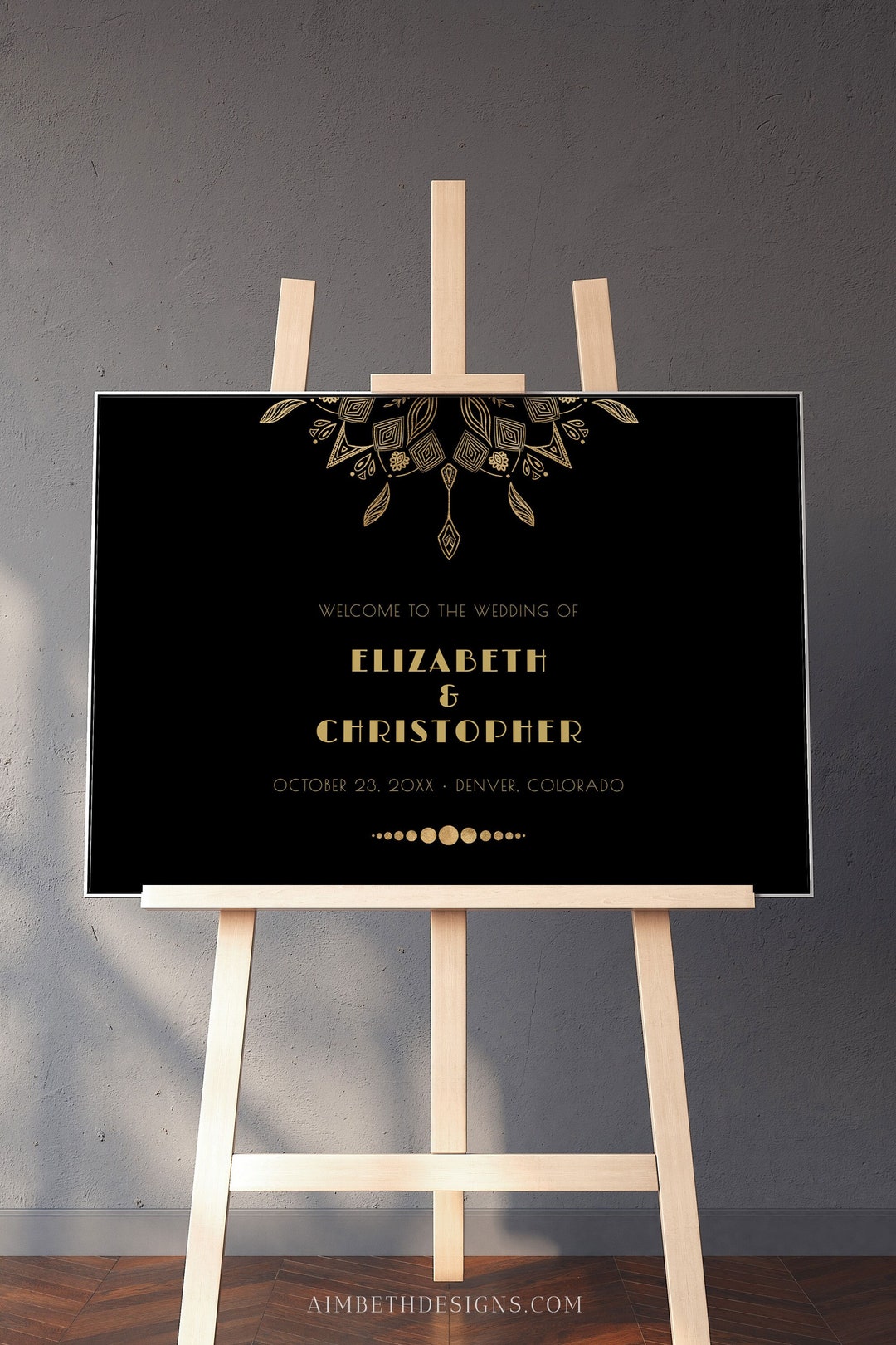 Art Deco Welcome Sign, Art Deco Wedding Welcome Sign Template, Gatsby ...