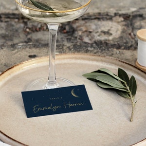 Starry Night Wedding Name Cards Template, Celestial Wedding Escort ...