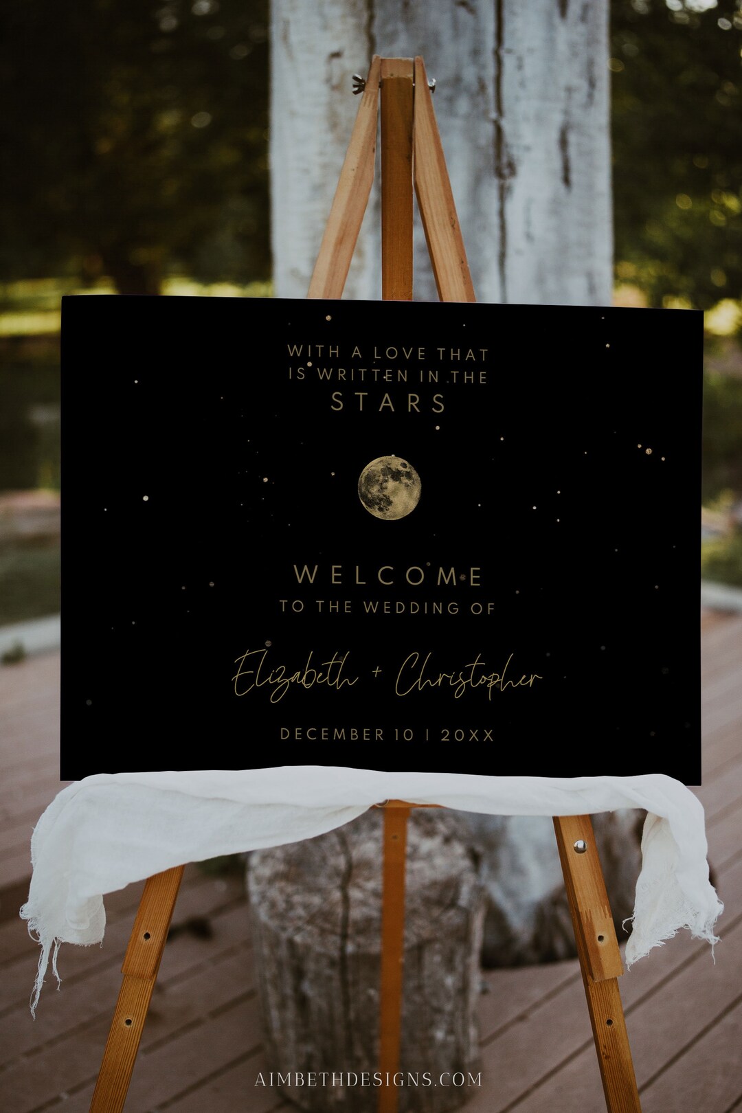 Starry Night Welcome Sign, Celestial Wedding Welcome Sign Template ...