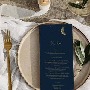 Starry Night Wedding Menu Template, Celestial Wedding Menu, Galaxy ...