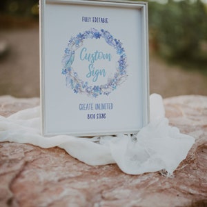 EDITABLE Frozen Birthday Custom Sign, 8x10 Custom Sign Template, Frozen ...