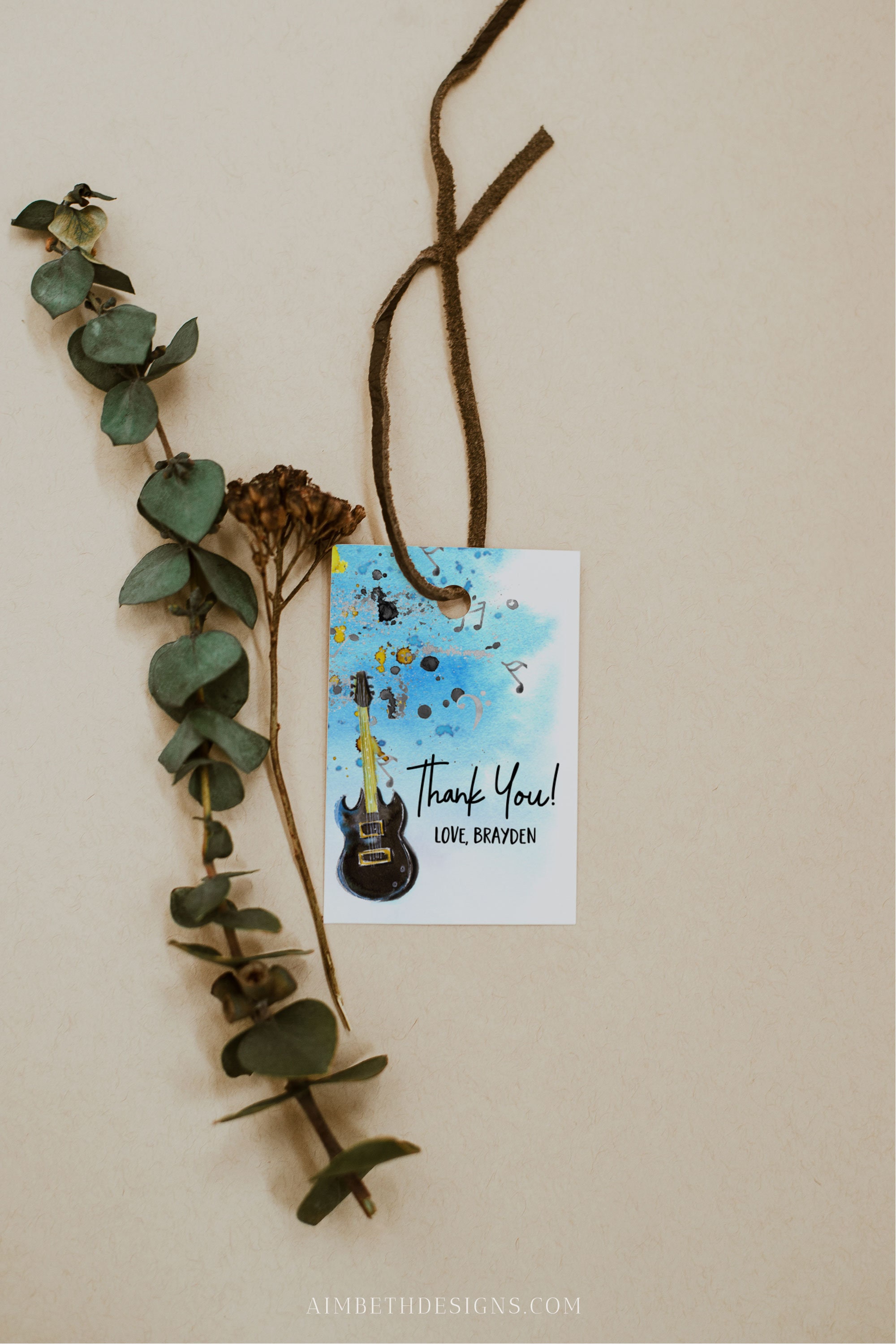 Rock and Roll Favor Tags Rock 'n Roll Birthday Party | Etsy