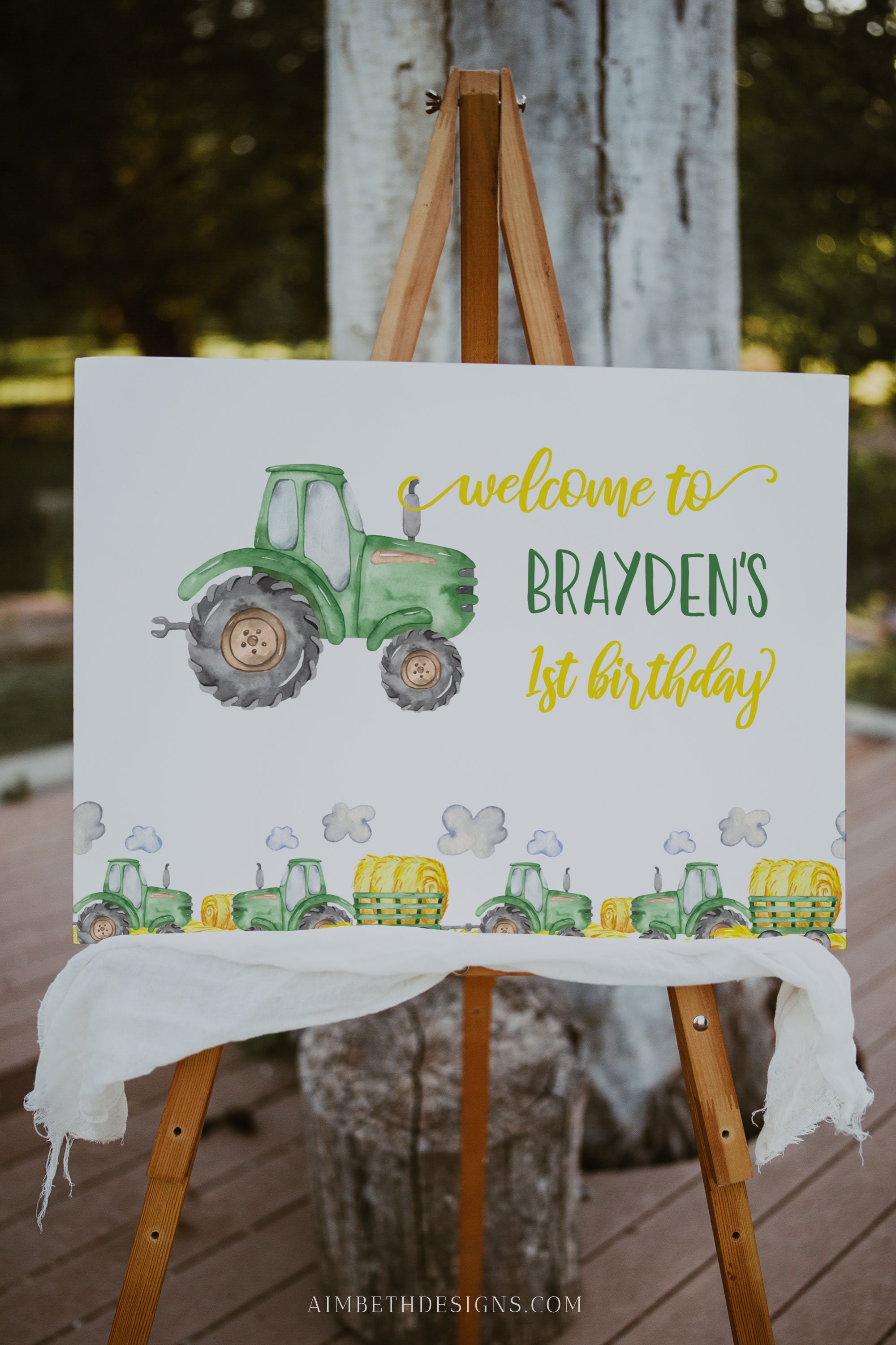 Tractor Birthday Welcome Sign John Deere Tractor Decor Green - Etsy