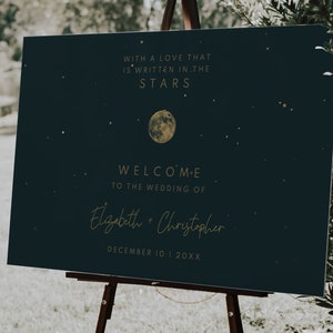 Starry Night Welcome Sign, Celestial Wedding Welcome Sign Template ...