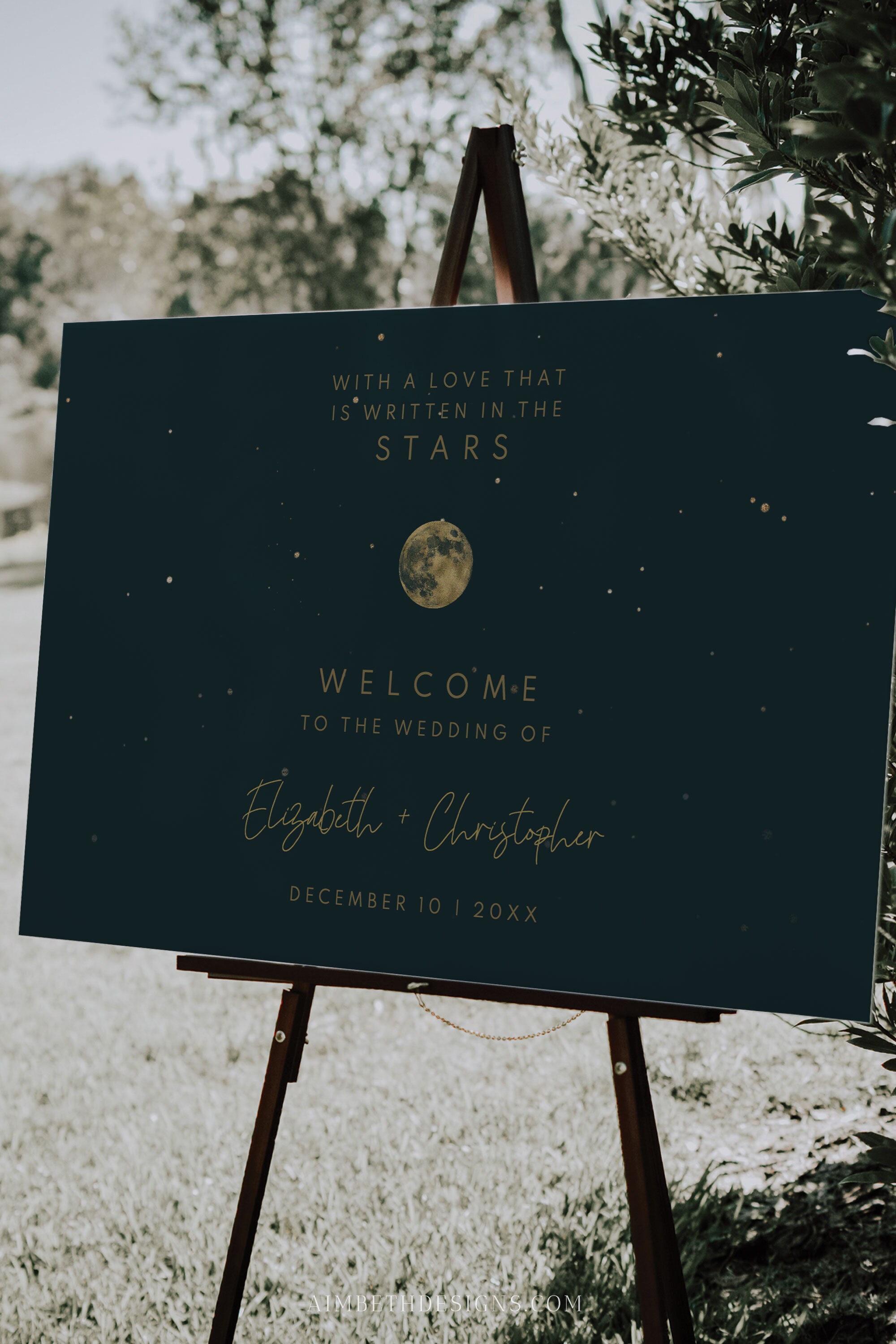 Starry Night Welcome Sign, Celestial Wedding Welcome Sign Template ...