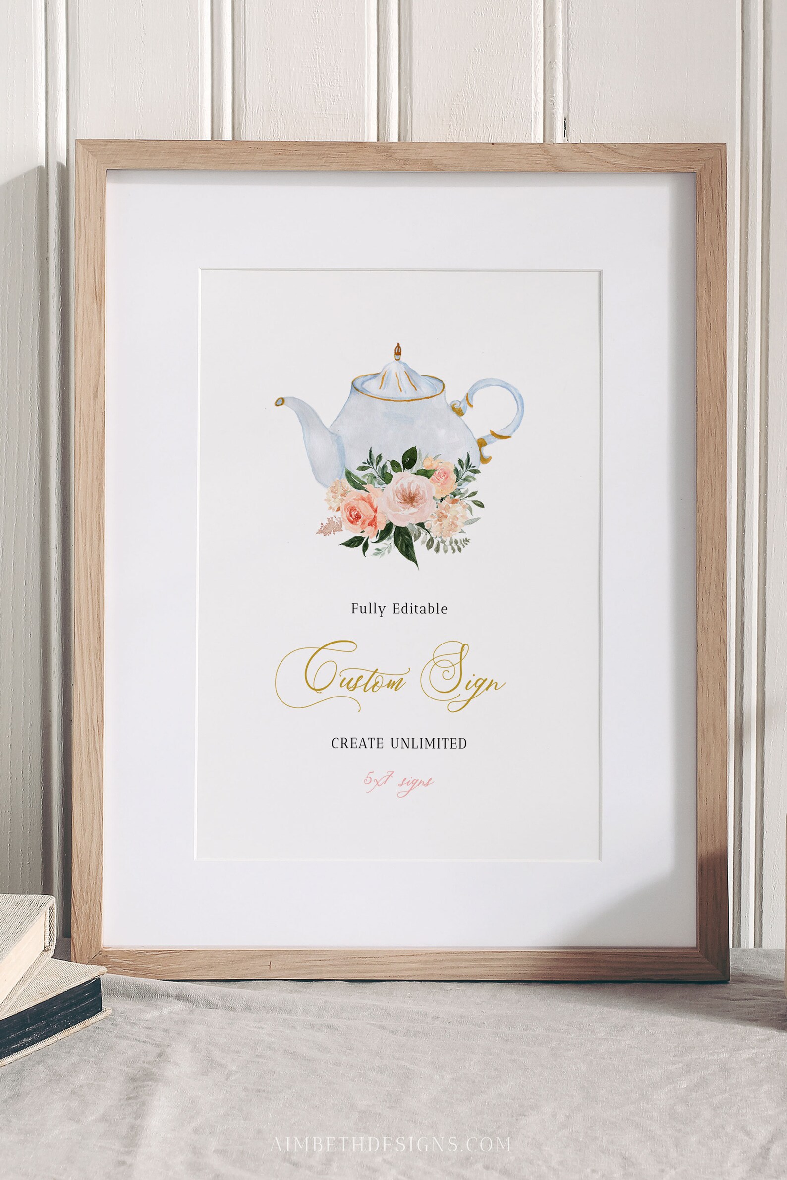 Tea Party Sign Tea Party Decor 5x7 Sign Template Bridal Tea | Etsy