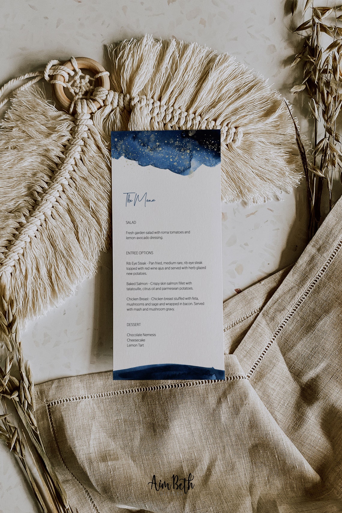 Celestial Wedding Menu, Galaxy Starry Night Constellation Wedding Menu ...