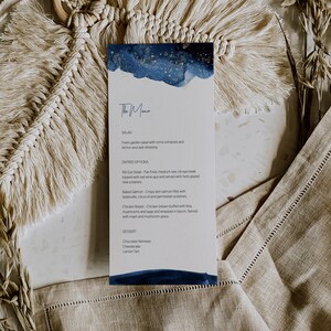 Celestial Wedding Menu, Galaxy Starry Night Constellation Wedding Menu ...