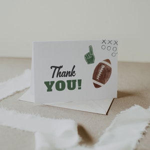 Football Thank You Card, Football Folded Thank You Card, Football ...