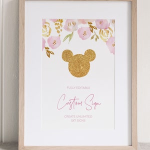Minnie Mouse Customizable Signs, Minnie Mouse Birthday Decor, Minnie ...