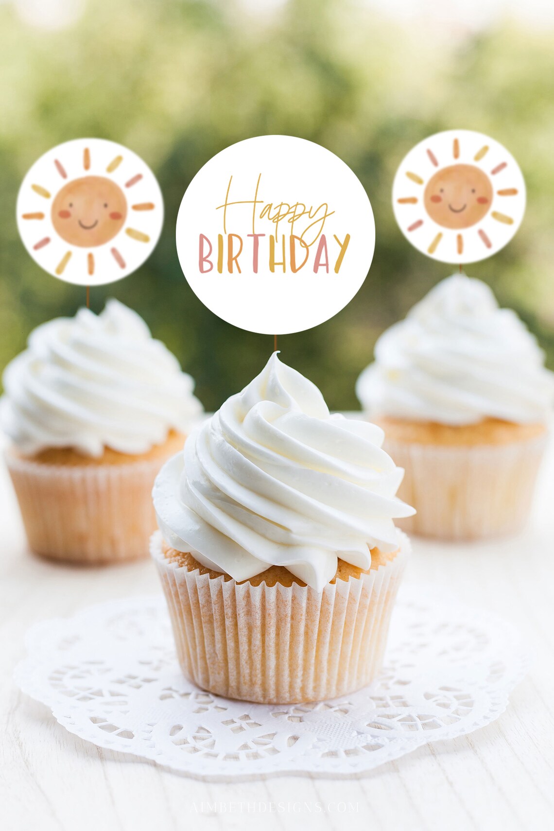 Sunshine Cupcake Toppers, Printable Sunshine Cupcake Toppers, Sunshine ...