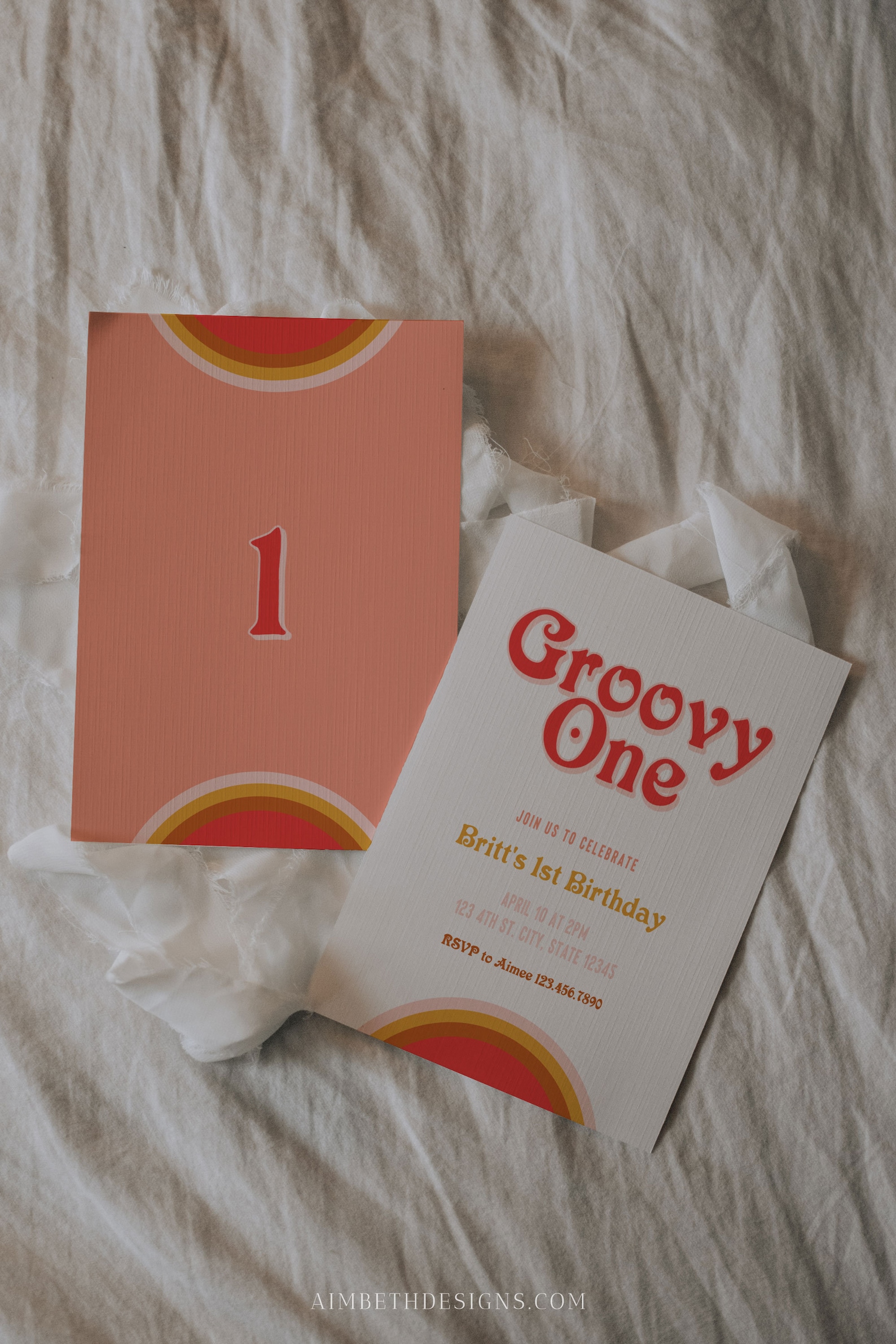 Groovy One Birthday Invitation, Hippie Birthday, Retro Girl First ...