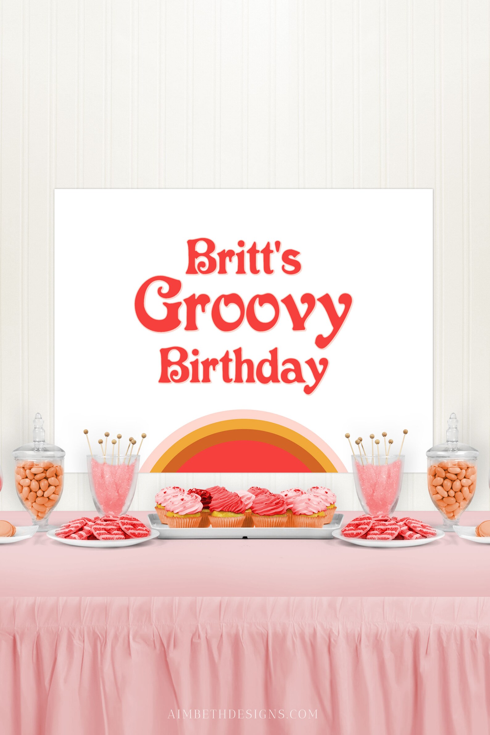 Groovy Birthday Backdrop Groovy One Birthday Backdrop Retro - Etsy