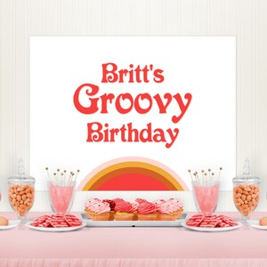 Groovy Birthday Backdrop, Groovy One Birthday Backdrop, Retro Birthday ...