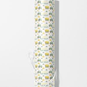 Tractor Wrapping Paper, John Deere Birthday Gift Wrap, Green Tractor ...