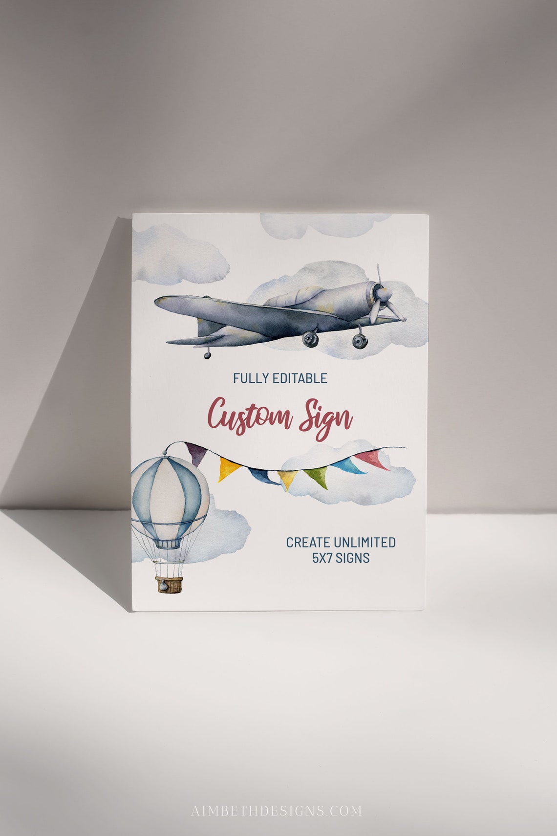 Airplane Birthday Sign Bundle, Airplane Birthday Decor, EDITABLE ...