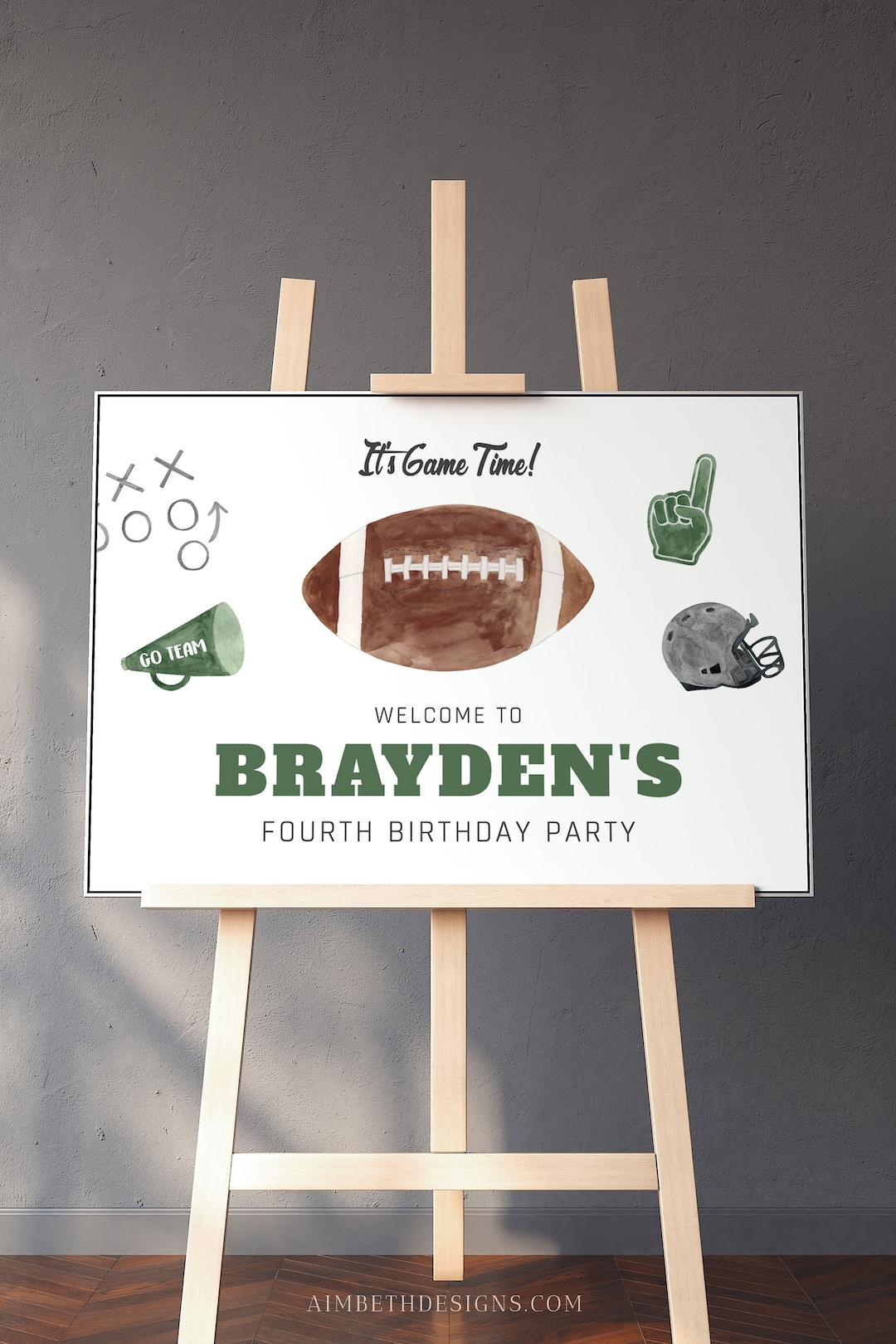Football Birthday Welcome Sign, Football Birthday Decor, Football Party ...