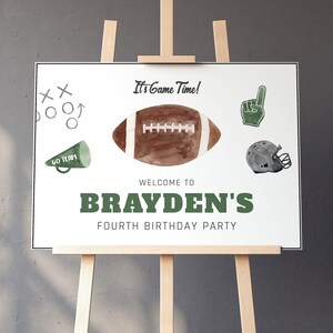 Football Birthday Welcome Sign, Football Birthday Decor, Football Party ...