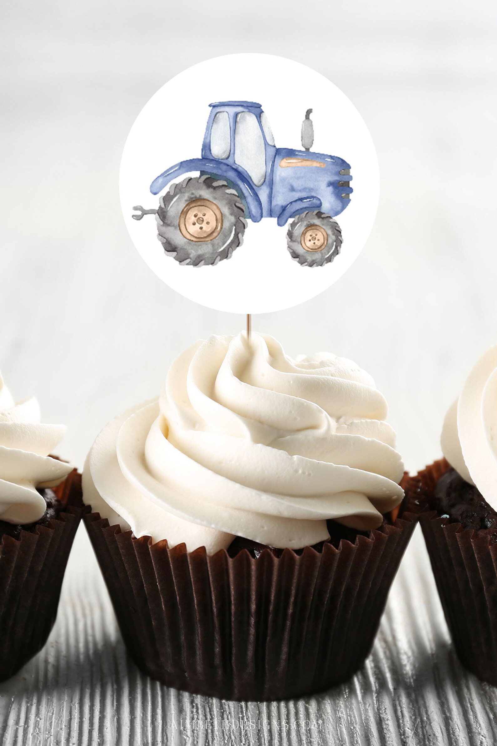 Blue Tractor Cupcake Toppers Printable New Holland Cupcake - Etsy