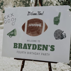 Football Birthday Welcome Sign, Football Birthday Decor, Football Party ...