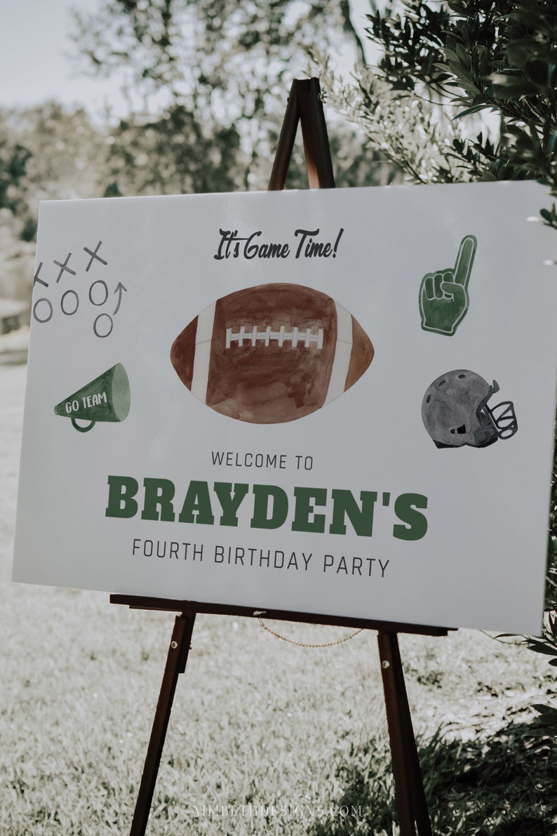 Football Birthday Welcome Sign Football Birthday Decor - Etsy