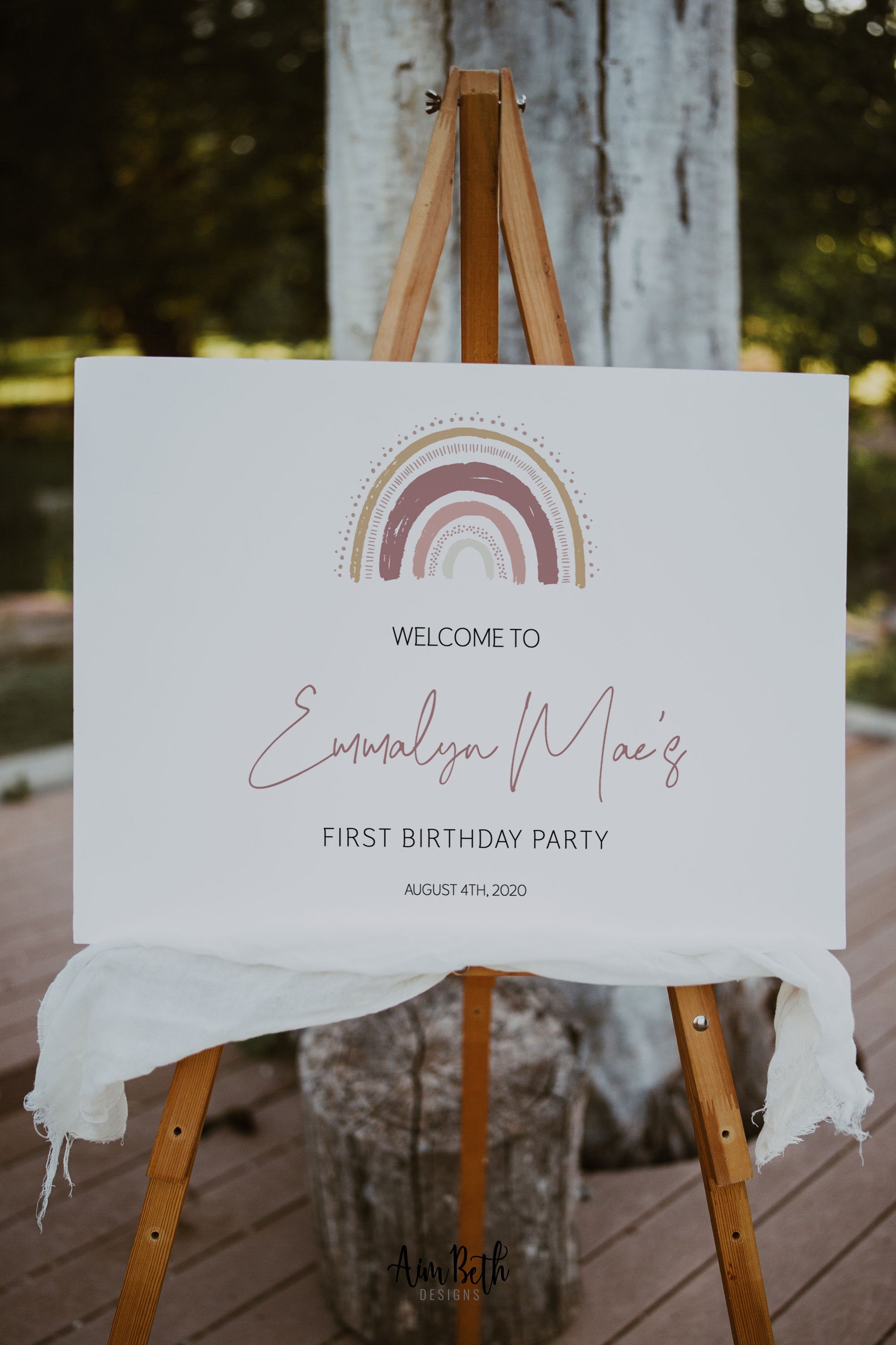 Boho Rainbow Baby Shower Sign Boho Rainbow Welcome Sign | Etsy