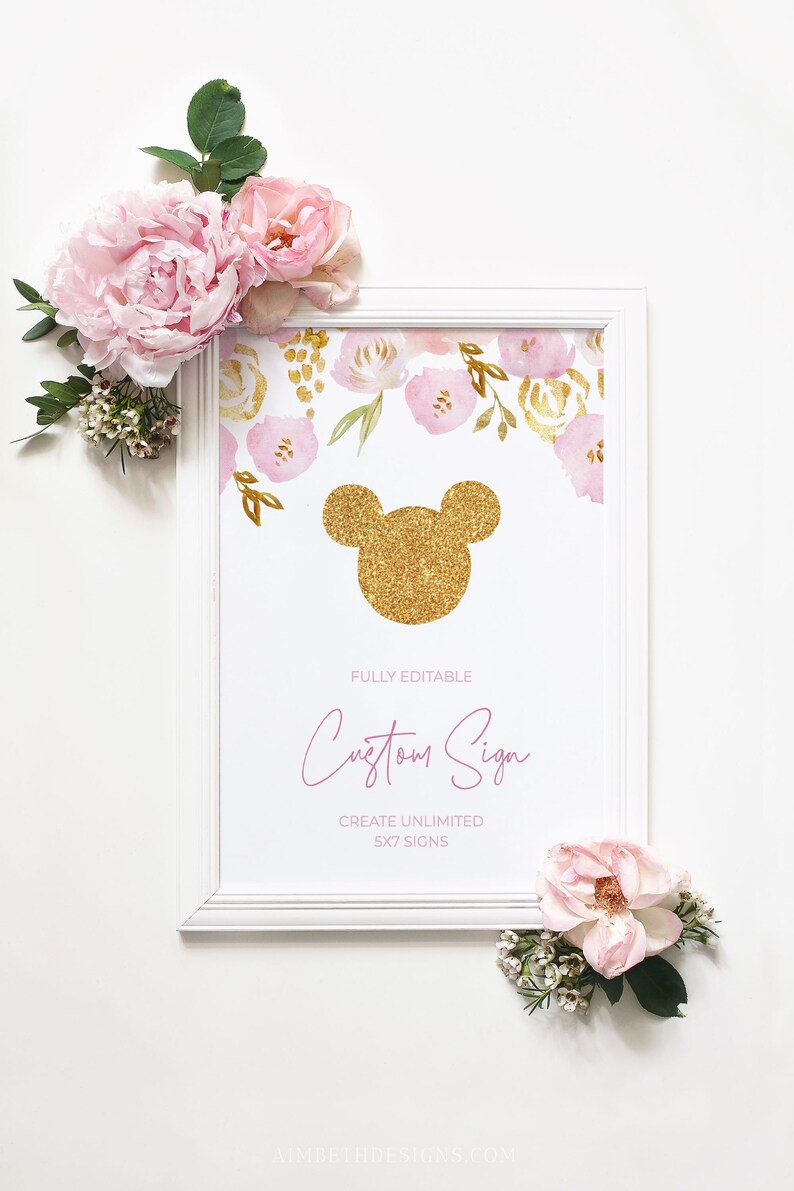 Minnie Mouse Customizable Signs Minnie Mouse Birthday Decor | Etsy