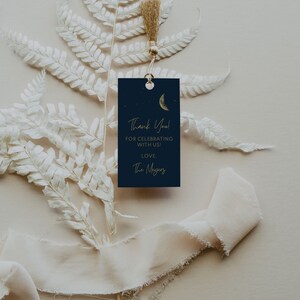 Starry Night Favor Tags, Celestial Favor Tag Template, Galaxy Thank You ...