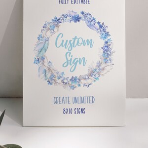 EDITABLE Frozen Birthday Custom Sign, 8x10 Custom Sign Template, Frozen ...