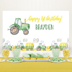Tractor Backdrop, Green Tractor Birthday Backdrop, John Deere Birthday ...