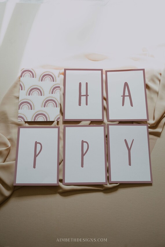 Boho Rainbow Birthday Banner Boho Rainbow Birthday | Etsy