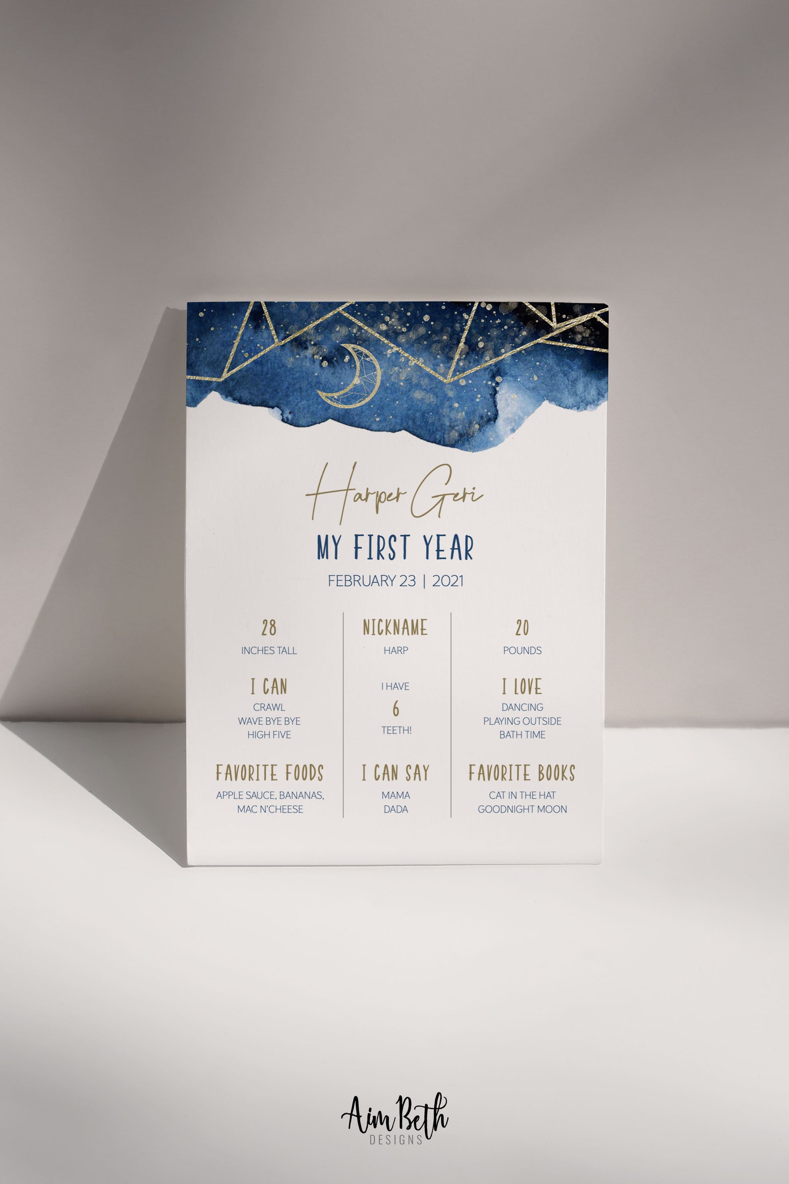 Celestial Milestone Poster Template, 1st Birthday Sign, Galaxy ...